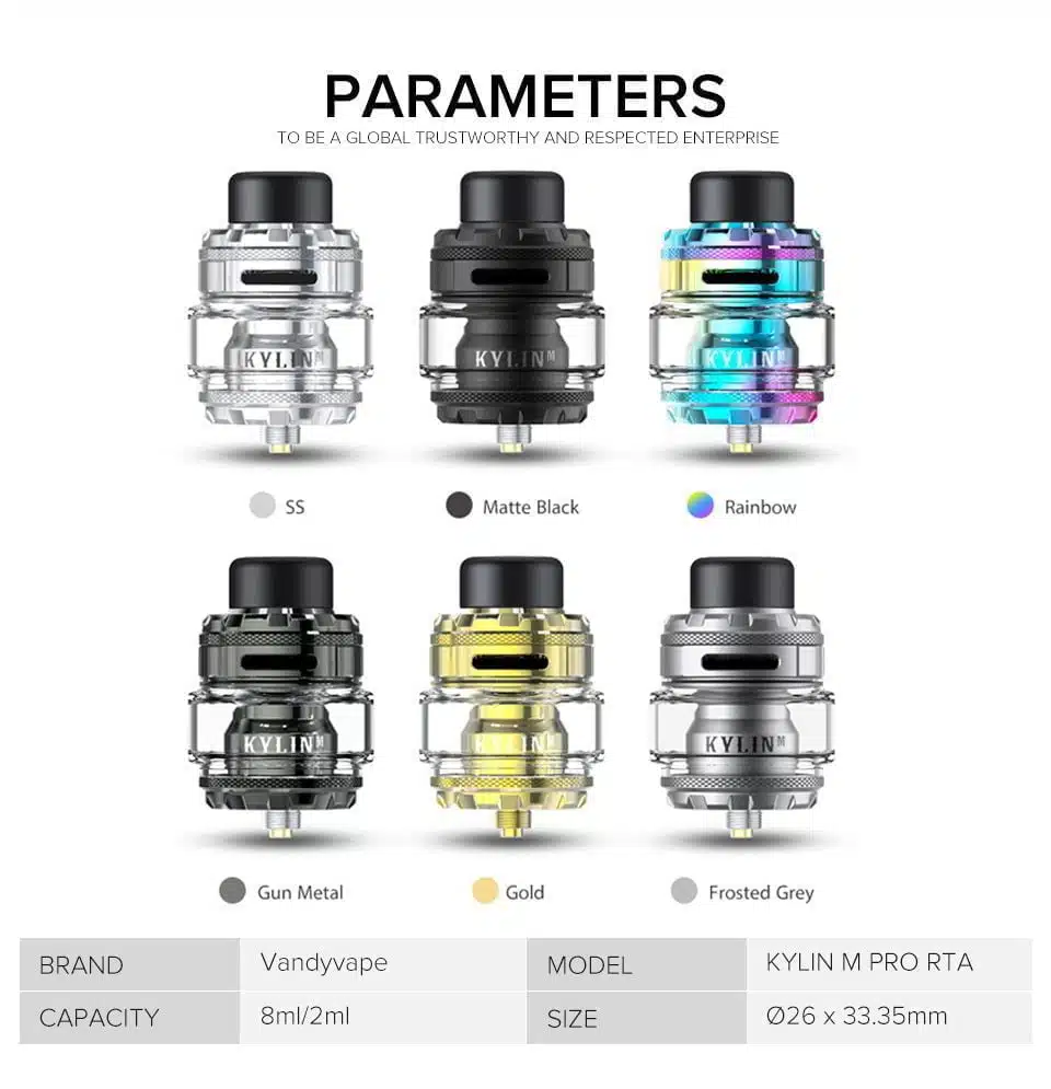 VANDY VAPE KYLIN M PRO RTA 8ML อะตอมแท้ ราคาถูก