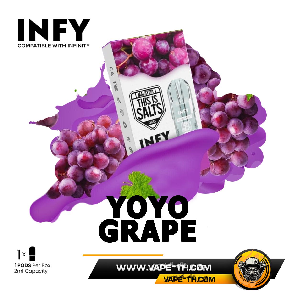 INFY THIS IS SALT น้ำยา YOYO GRAPE - VAPE-TH ตอบกลับไว 24 ชม
