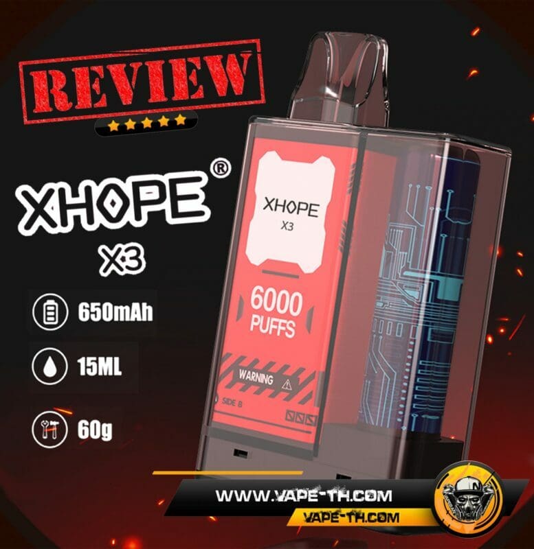 รีวิว XHOPE X3 6000 PUFFS เวฟแบน บุหรี่ไฟฟ้า - VAPE-TH