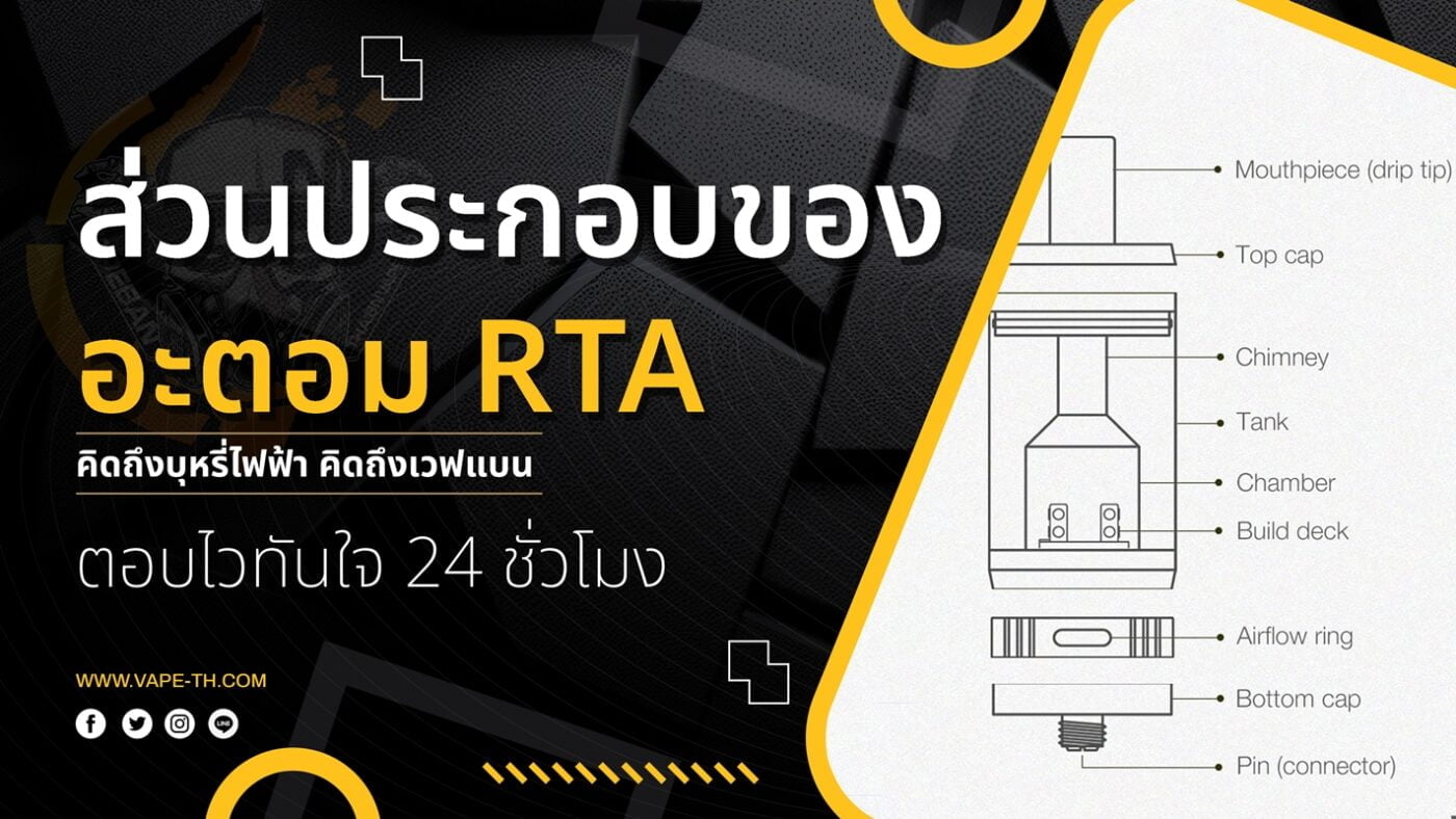 อะตอม RTA คือ อะไร ใช้งานยังไง ไปดูกันเลย - VAPE-TH ตอบกลับ ไวทันใจ 24 ชม.