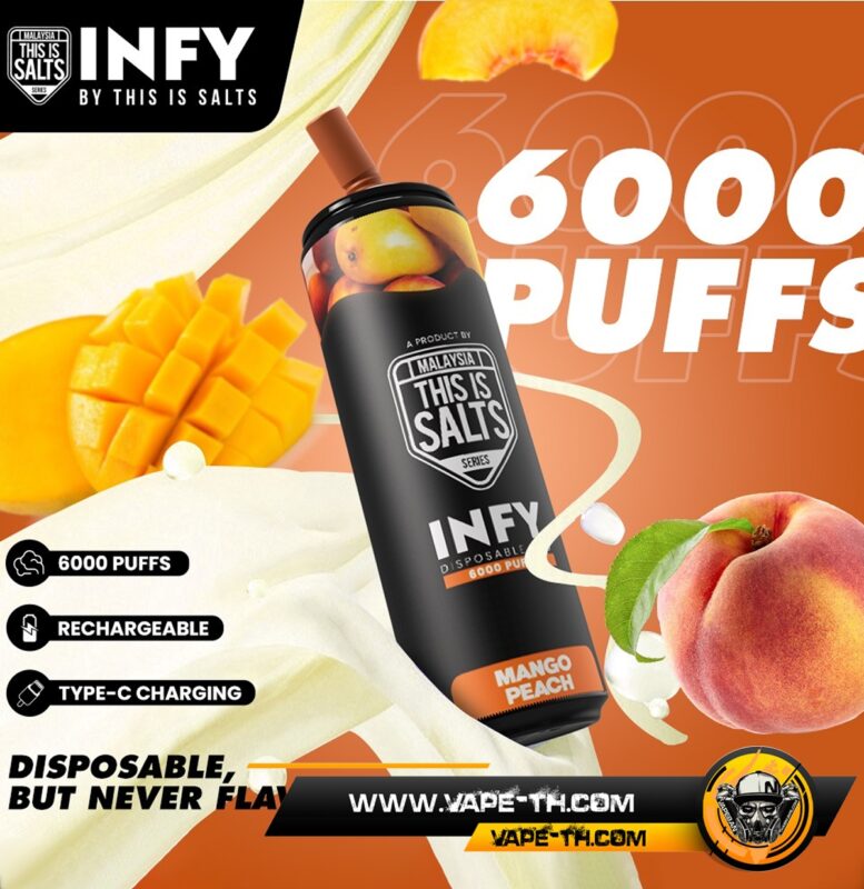 Pod Infy 6000 Puffs พอตใช้แล้วทิ้ง ใหม่ล่าสุด By This is Salt ของแท้