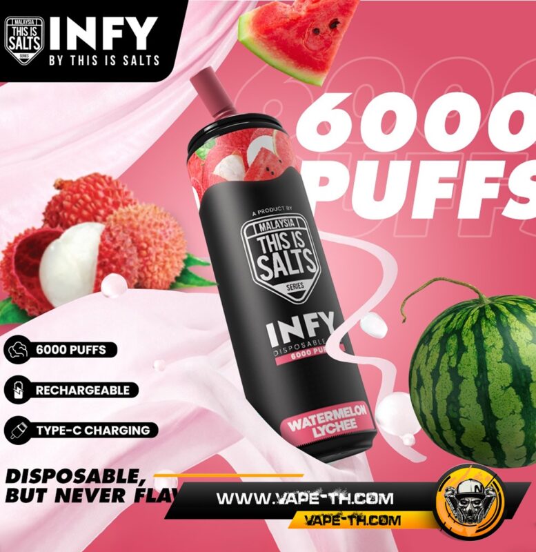 Pod Infy 6000 Puffs พอตใช้แล้วทิ้ง ใหม่ล่าสุด By This is Salt ของแท้