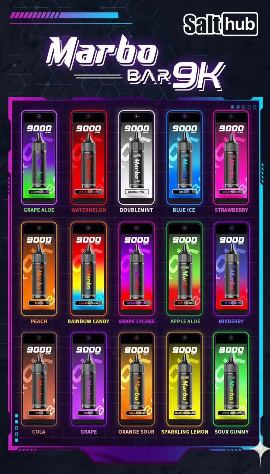 Marbo Bar 9000 Puffs Disposable Pod พอตใช้แล้วทิ้ง 9k คำ ใหม่
