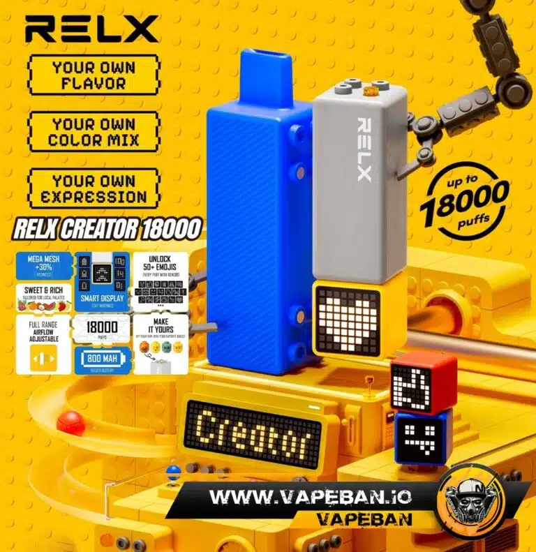 Relx Creator 18K 18000 KIT พอตใช้แล้วทิ้ง เปลี่ยนหัวได้ Relx แท้ 18k คำ