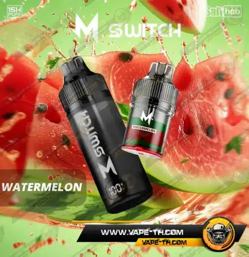 M Switch 15K พอตใช้แล้วทิ้ง เปลี่ยนหัวได้ 15000 Puffs จาก Salt Hub