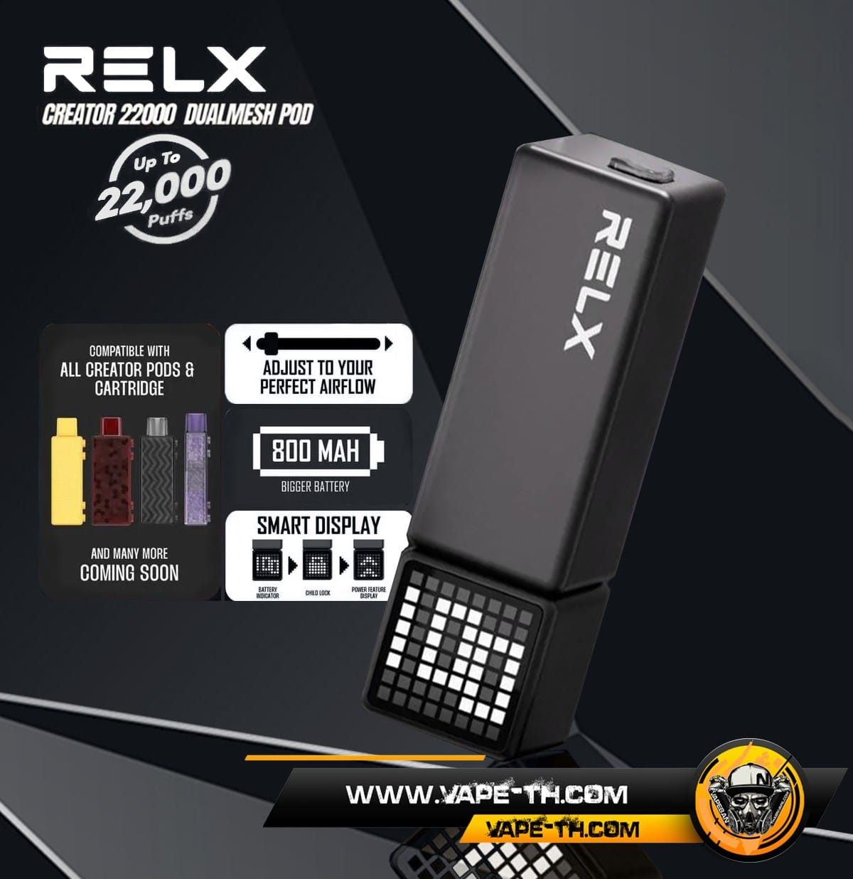 เครื่องเปล่า Relx Creator 22k - VAPE-TH พอต Relx รุ่นใหม่ ฟิลสูบนุ่ม