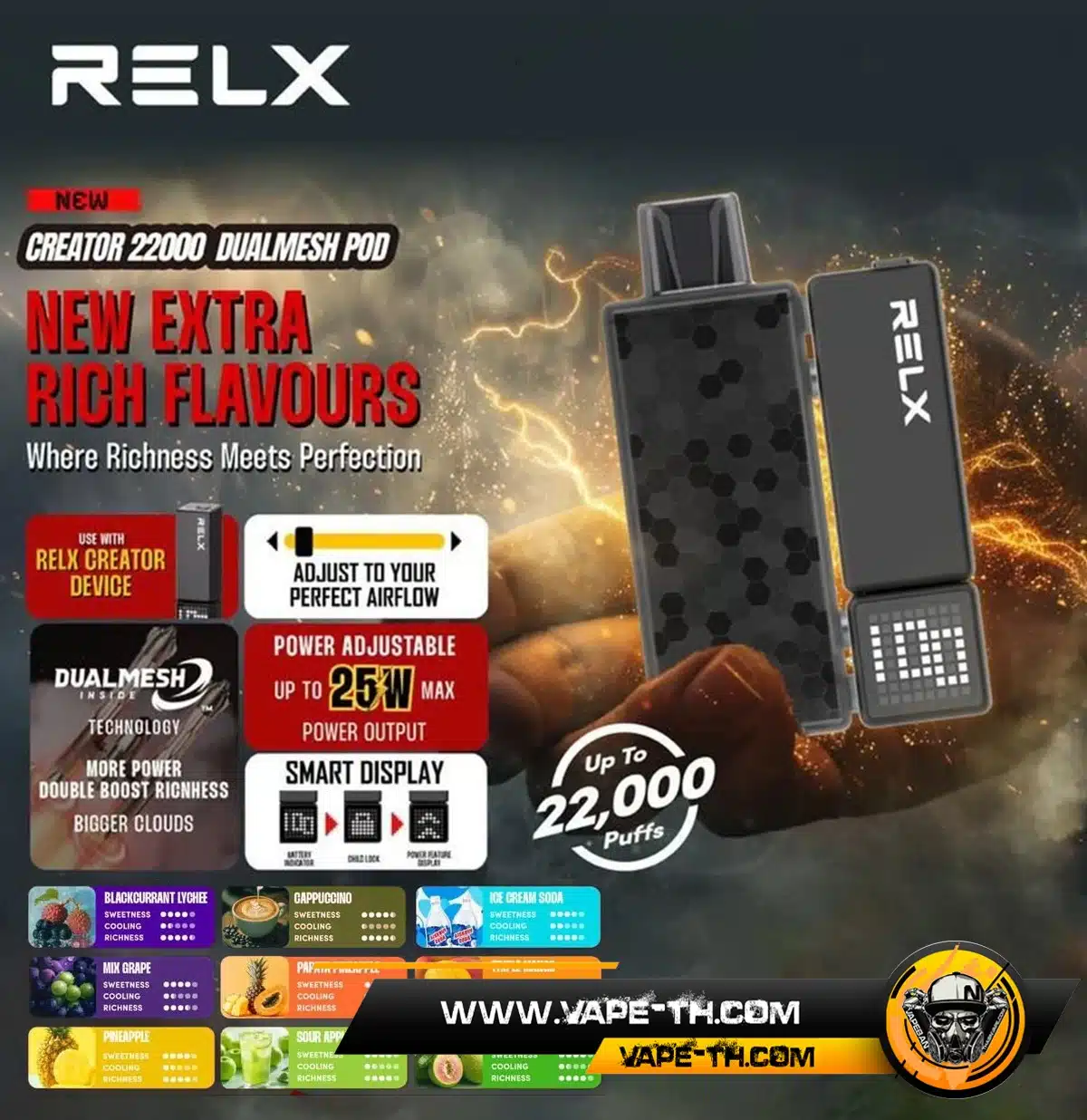 Relx Creator 22000 Puffs Kit - VAPE-TH พอตเลโก้ 22000 คำรุ่นใหม่ ของแท้ ...